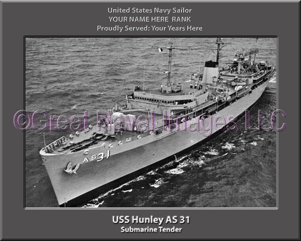USS Hunley AS 31 : Personalized Navy Ship Photo ⋆ Great Naval Images LLC