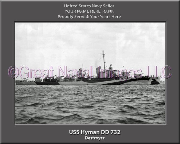 USS Hyman DD 732 : Personalized Navy Ship Photo ⋆ Great Naval Images LLC
