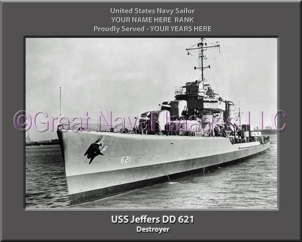 USS Jeffers DD 621 : Personalized Navy Ship Photo ⋆ Great Naval Images LLC