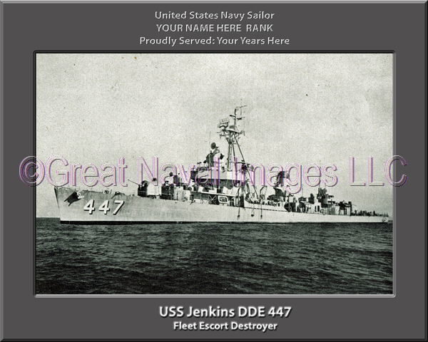 USS Jenkins DDE 447 : Personalized Navy Ship Photo ⋆ Great Naval Images LLC