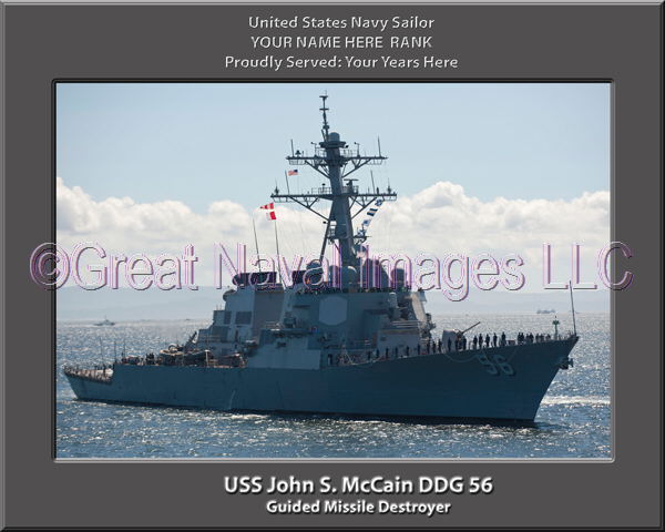 USS John S McCain DDG 56 : Personalized Ship Photo ⋆ Great Naval Images LLC