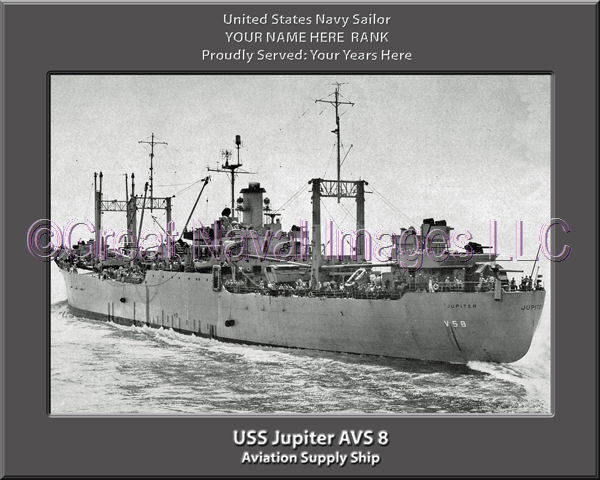 USS Jupiter AVS 8 : Personalized Navy Ship Photo ⋆ Great Naval Images LLC.