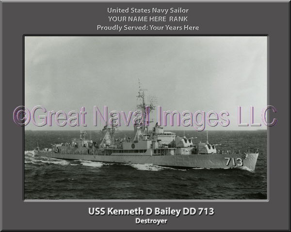 USS Kenneth D Bailey DD 713 : Personalized Navy Ship Photo ⋆ Great Naval Images LLC