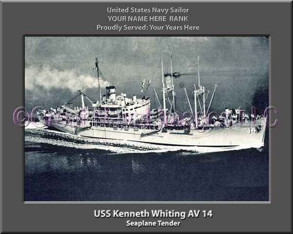 USS Kenneth Whiting AV 14 : Personalized Ship Photo ⋆ Great Naval ...