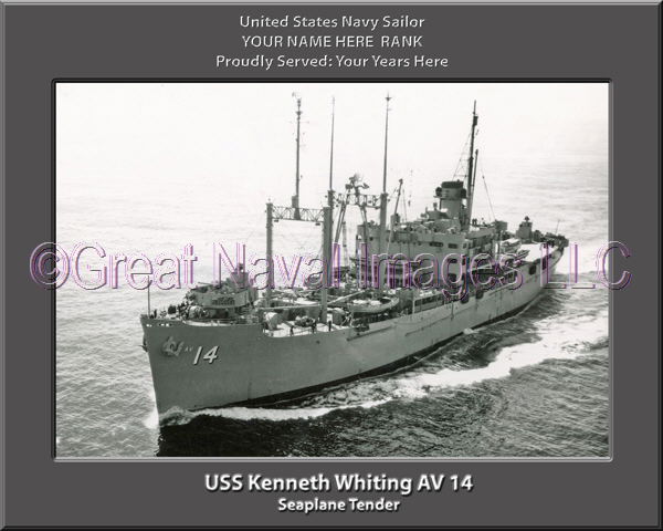 USS Kenneth Whiting AV 14 : Personalized Navy Ship Photo ⋆ Great Naval ...