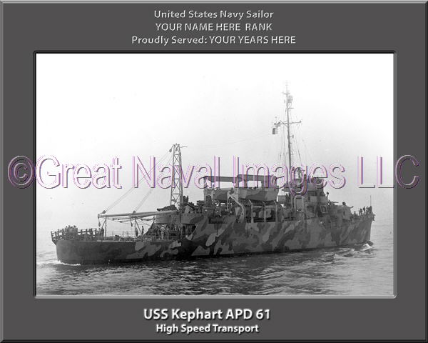 USS Kephart APD 61 : Personalized Navy Ship Photo ⋆ Great Naval Images LLC