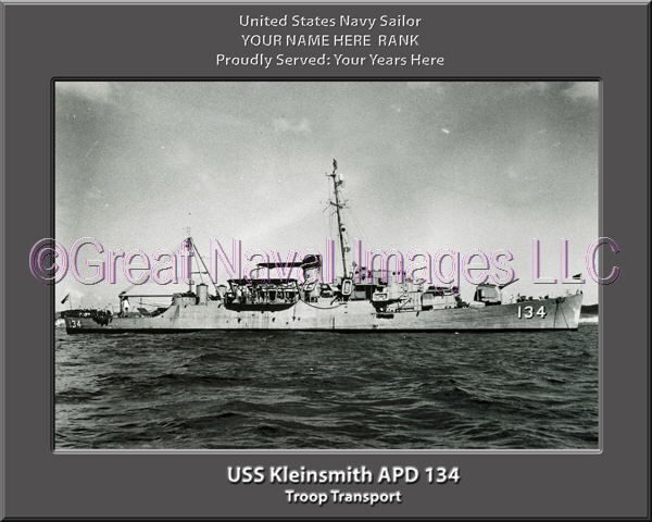 USS Kleinsmith APD 134 : Personalized Navy Ship Photo ⋆ Great Naval ...