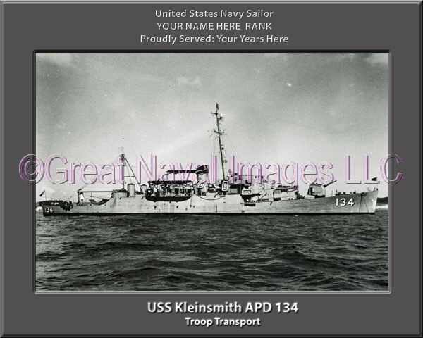 USS Kleinsmith APD 134 : Personalized Navy Ship Photo ⋆ Great Naval ...