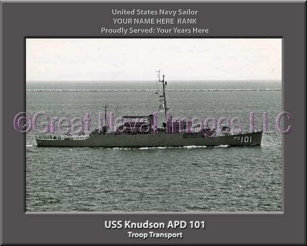 USS Knudson APD 101 : Personalized Navy Ship Photo ⋆ Great Naval Images LLC