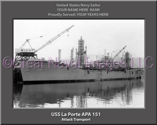USS La Porte APA 151 : Personalized Navy Ship Photo ⋆ Great Naval ...