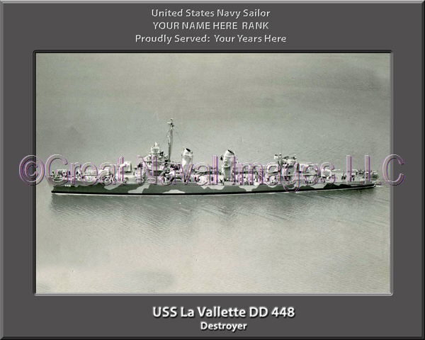 USS La Vallette DD 448 : Personalized Navy Ship Photo 2 ⋆ Great Naval ...