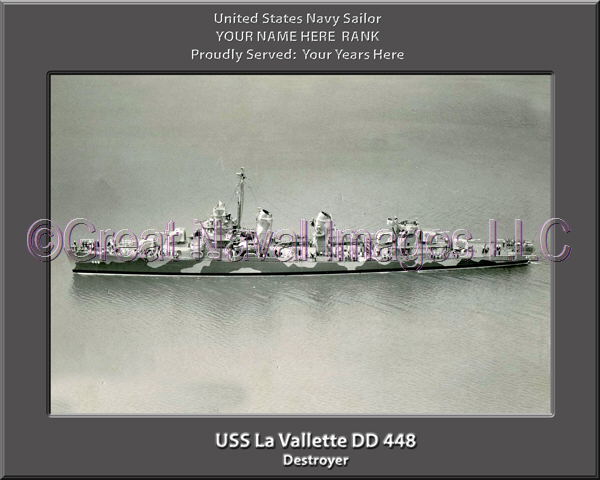 USS La Vallette DD 448 : Personalized Navy Ship Photo 2 ⋆ Great Naval ...