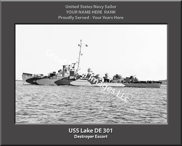 USS Lake DE 301 : Personalized Navy Ship Photo ⋆ Great Naval Images LLC