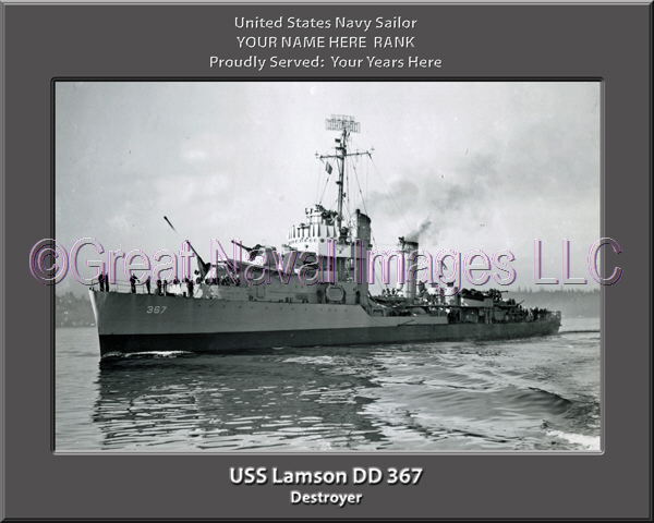 USS Lamson DD 367 : Personalized Navy Ship Photo ⋆ Great Naval Images LLC