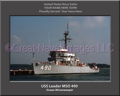 USS Leader MSO 490 : Personalized Navy Ship Photo ⋆ Personalized US ...