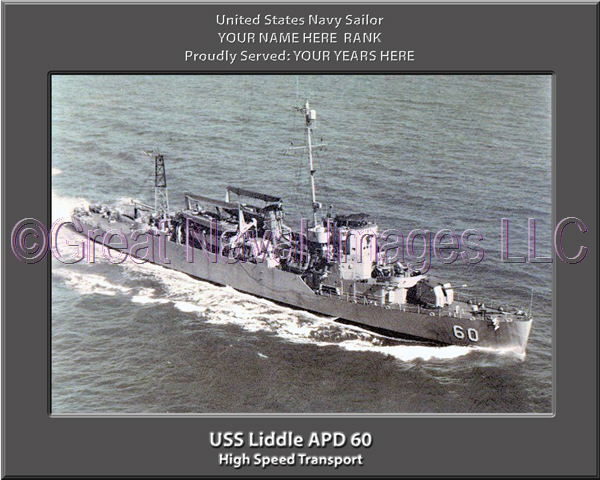USS Liddle APD 60 : Personalized Navy Ship Photo ⋆ Great Naval Images LLC