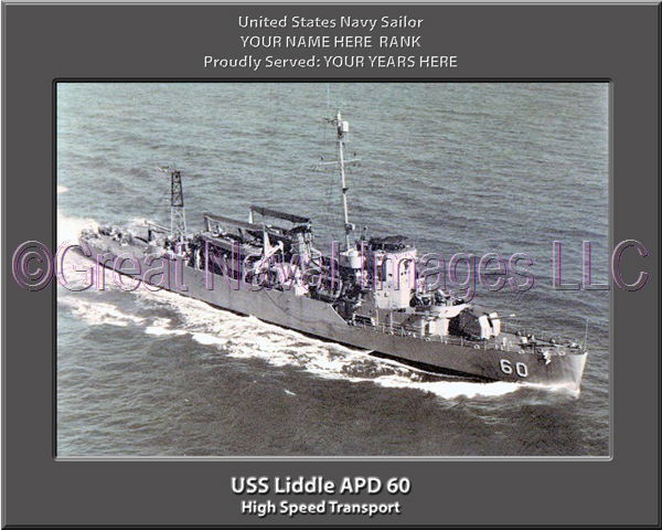 USS Liddle APD 60 : Personalized Navy Ship Photo ⋆ Great Naval Images LLC