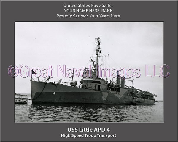 USS Little APD 4 : Personalized Navy Ship Photo ⋆ Great Naval Images LLC