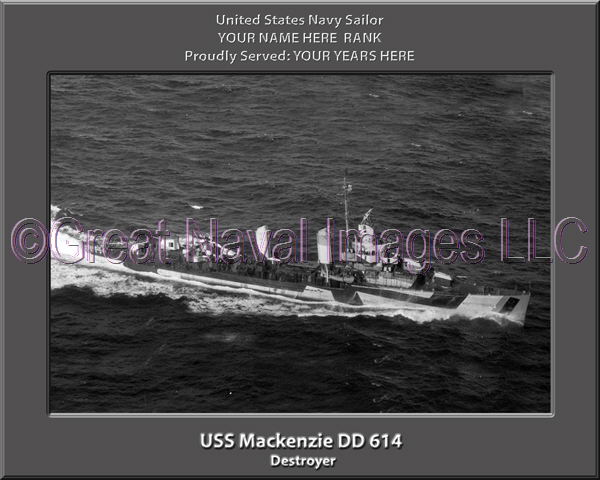 USS Mackenzie DD 614 : Personalized Ship Photo ⋆ Personalized US Navy Ship Prints Photos on Canvas