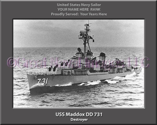 USS Maddox DD 731 : Personalized Navy Ship Photo ⋆ Great Naval Images LLC