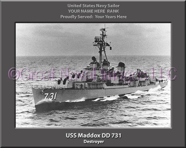 USS Maddox DD 731 : Personalized Navy Ship Photo ⋆ Great Naval Images LLC