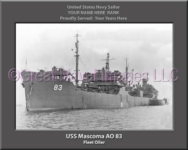 USS Mascoma AO 83 : Personalized Navy Ship Photo ⋆ Great Naval Images LLC