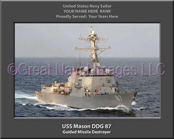 USS Mason DDG 87 : Personalized Navy Ship Photo ⋆ Great Naval Images LLC