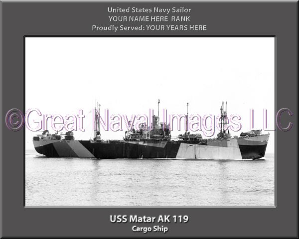 USS Matar AK 119 : Personalized Navy Ship Photo ⋆ Great Naval Images LLC.