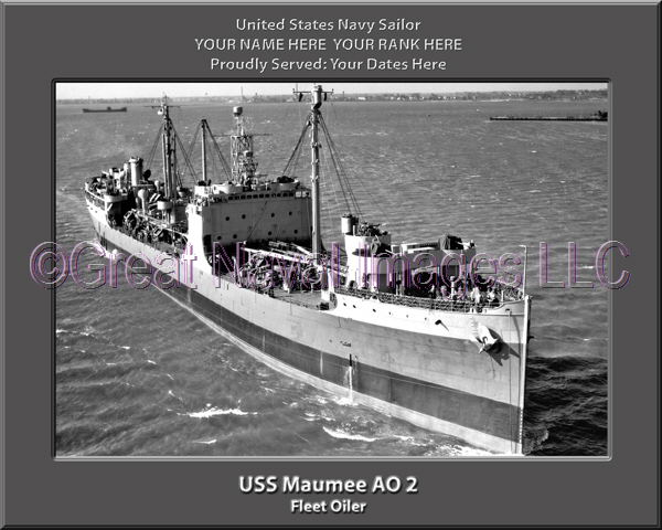 USS Maumee AO 2 : Personalized Navy Ship Photo ⋆ Great Naval Images LLC