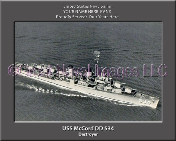 USS McCord DD 534 : Personalized Navy Ship Photo ⋆ Great Naval Images LLC
