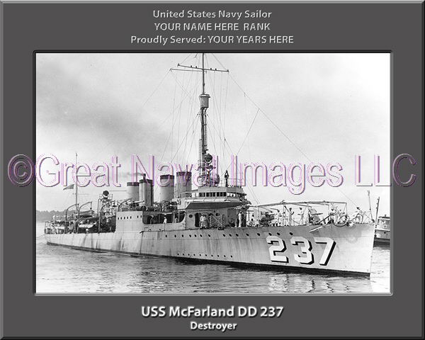 USS McFarland DD 237 : Personalized Ship Photo ⋆ Great Naval Images LLC