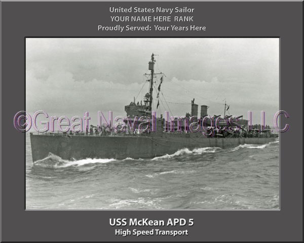 USS McKean APD 5 : Personalized Navy Ship Photo ⋆ Great Naval Images LLC