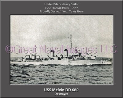 USS Melvin DD 680 : Personalized Navy Ship Photo 2 ⋆ Great Naval Images LLC