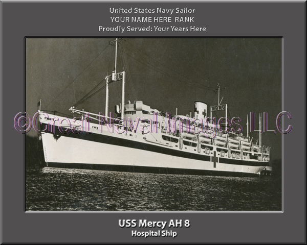 USS Mercy AH 8 : Personalized Navy Ship Photo ⋆ Great Naval Images LLC
