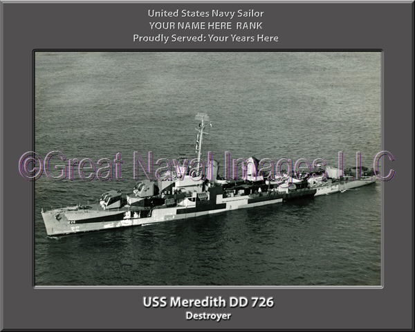 USS Meredith DD 726 : Personalized Navy Ship Photo ⋆ Great Naval Images LLC