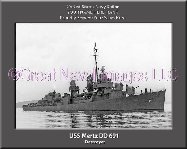 USS Mertz DD 691 : Personalized Navy Ship Photo ⋆ Great Naval Images LLC