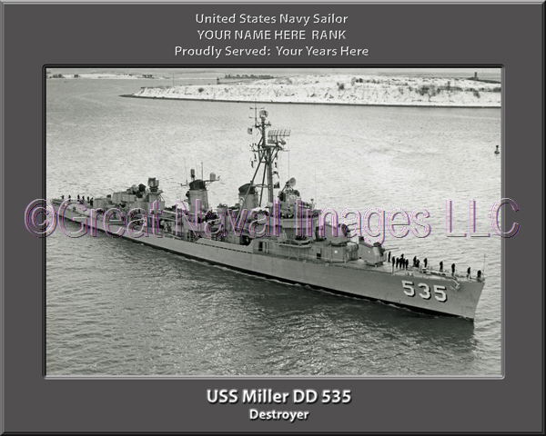 USS Miller DD 535 : Personalized Navy Ship Photo ⋆ Great Naval Images LLC