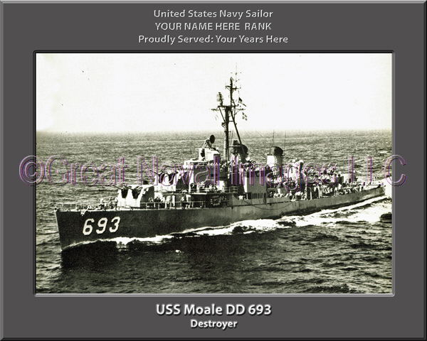 USS Moale DD 693 : Personalized Navy Ship Photo 2 ⋆ Great Naval Images LLC