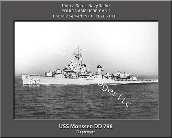 USS Monssen DD 798 : Personalized Navy Ship Photo ⋆ Great Naval Images LLC