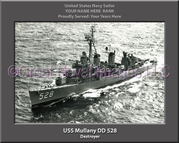 USS Mullany DD 528 : Personalized Navy Ship Photo ⋆ Great Naval Images LLC