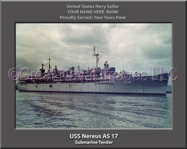 USS Nereus AS 17 : Personalized Navy Ship Photo ⋆ Great Naval Images LLC
