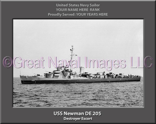 USS Newman DE 205 : Personalized Navy Ship Photo 2 ⋆ Great Naval Images LLC