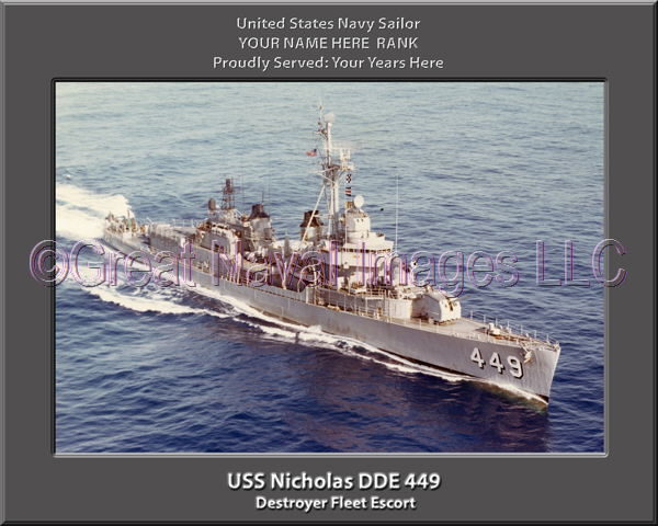 USS Nicholas DDE 449 : Personalized Navy Ship Photo ⋆ Great Naval ...