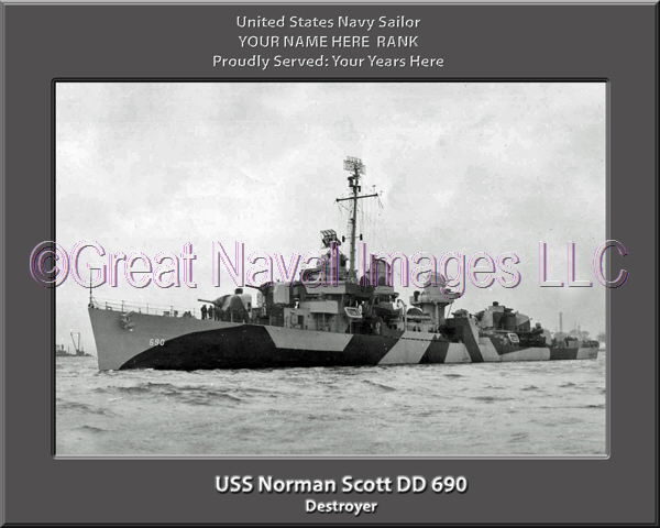 USS Norman Scott DD 690 : Personalized Navy Ship Photo ⋆ Great Naval Images LLC