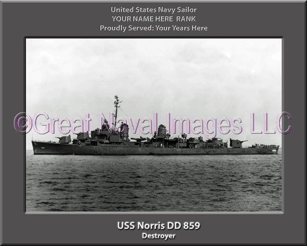 USS Norris DD 859 : Personalized Navy Ship Photo ⋆ Great Naval Images LLC.