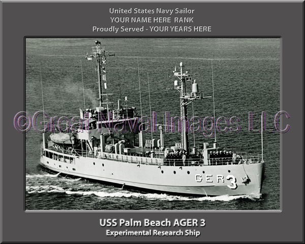 USS Palm Beach AGER 3 Personalized Navy Ship Photo ⋆ Great Naval Images ...