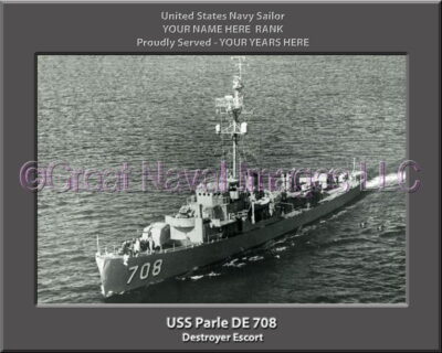 USS Parle DE 708 : Personalized Navy Ship Photo ⋆ Great Naval Images LLC