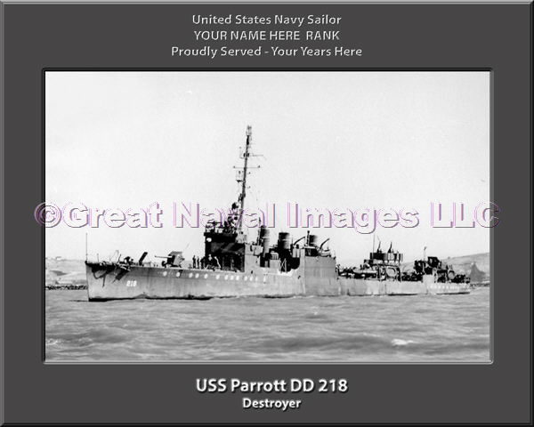 USS Parrott DD 218 : Personalized Navy Ship Photo ⋆ Great Naval Images LLC