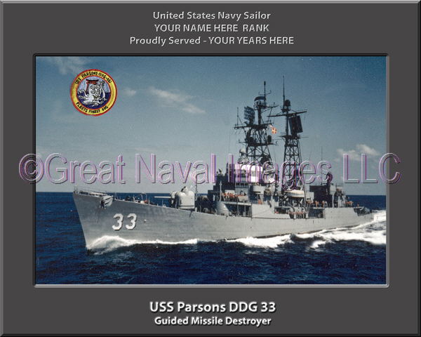 USS Parsons DDG 33 : Personalized Navy Ship Photo ⋆ Great Naval Images LLC