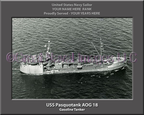 USS Pasquotank AOG 18 Personalized Navy Ship Photo ⋆ Great Naval Images LLC
